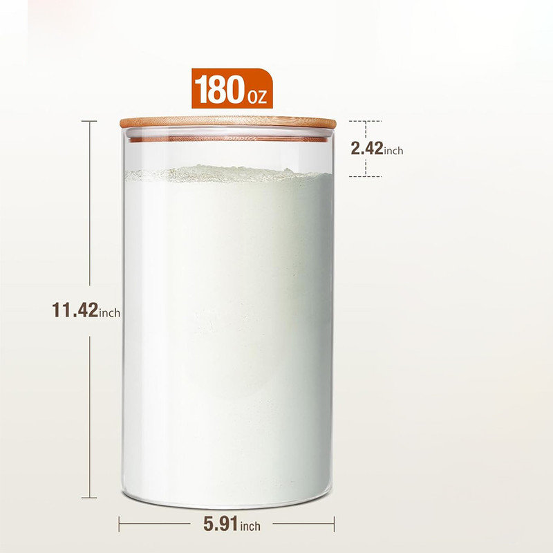 Prep & Savour Large Glass Flour and Sugar Containers[Set of 2],Glass ...